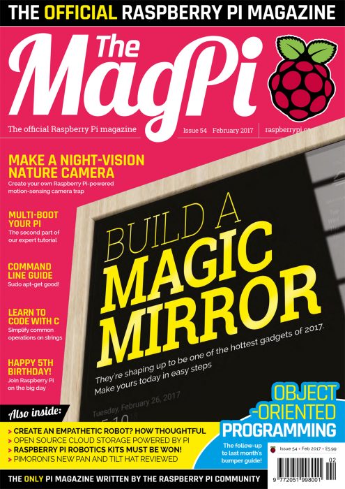 Build a magic mirror in issue 54 of The MagPi - Raspberry Pi