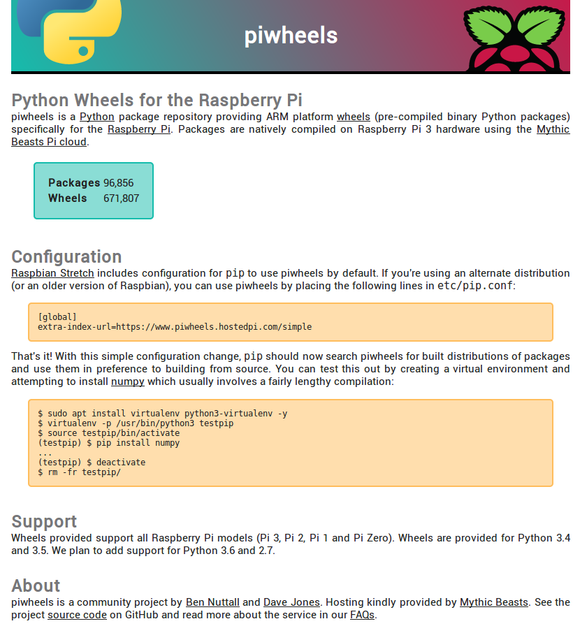 piwheels: making "pip install" fast - Raspberry Pi