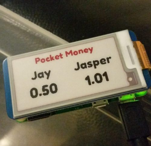 e-paper pocket money tracker using Monzo pots - Raspberry Pi