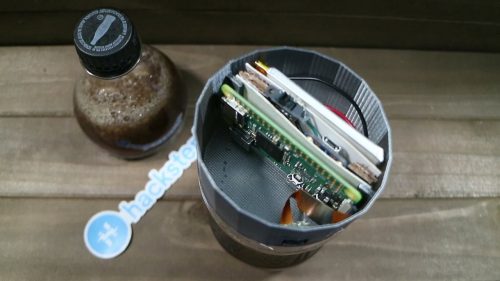 Tinkernut's hidden Coke bottle spy cam - Raspberry Pi
