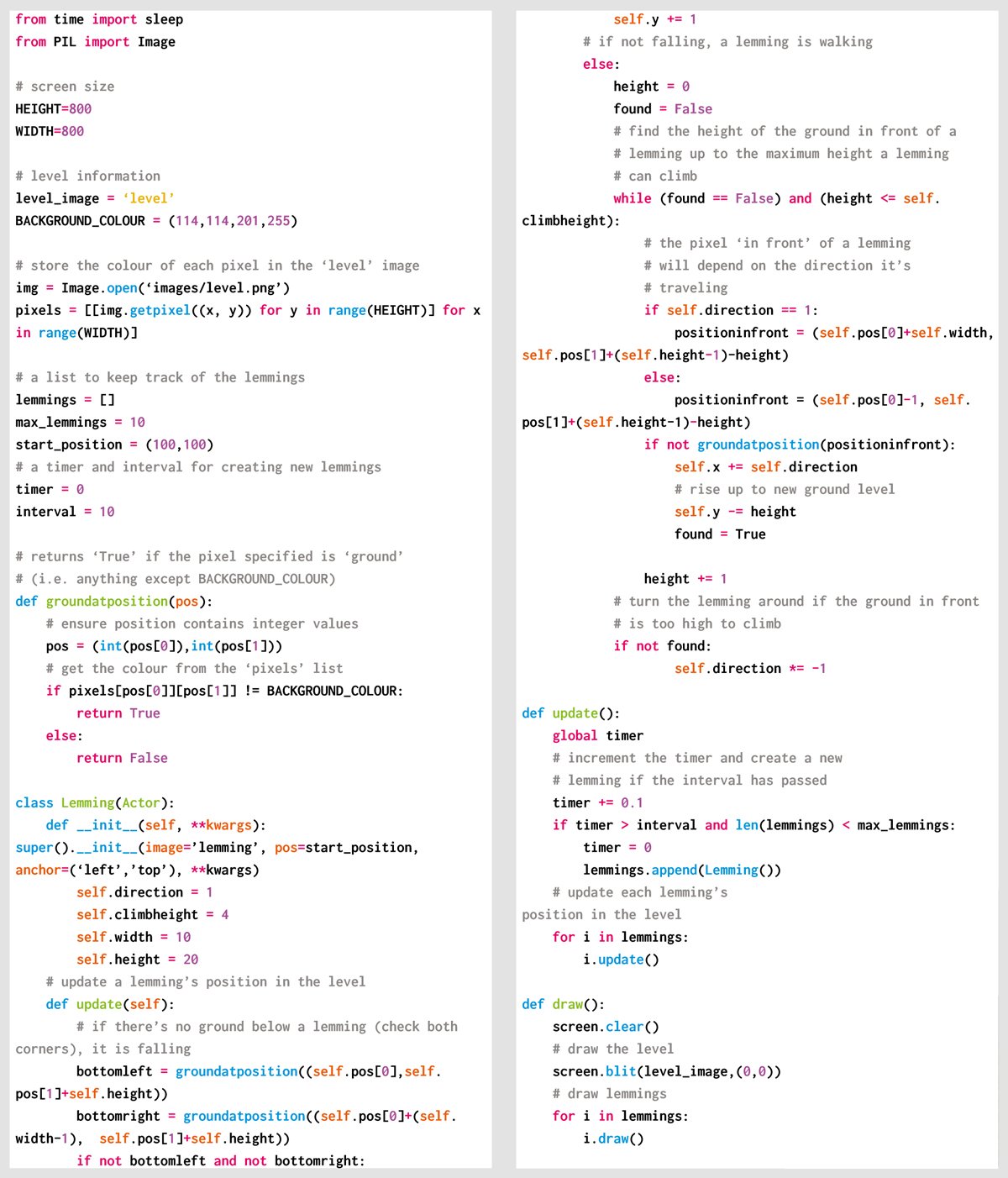 Code your own path-following Lemmings in Python | Wireframe issue 17 - Raspberry Pi