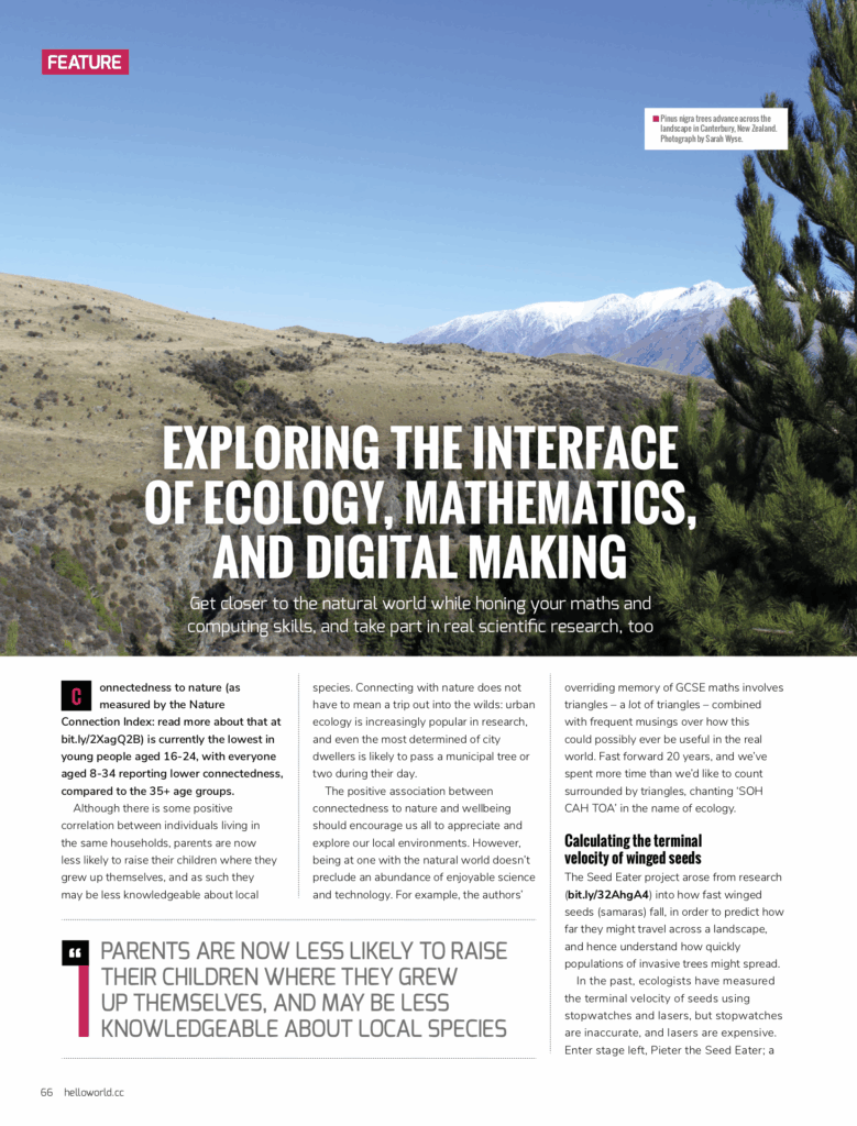 Exploring The Interface Of Ecology Mathematics And Digital Making Hello World 11 Raspberry Pi