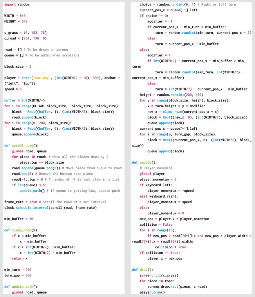 Make a Spy Hunter-style scrolling road | Wireframe #31 - Raspberry Pi