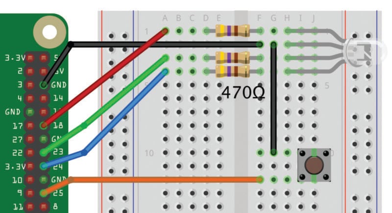 Getting started with electronics: LEDs and switches using Raspberry Pi ...