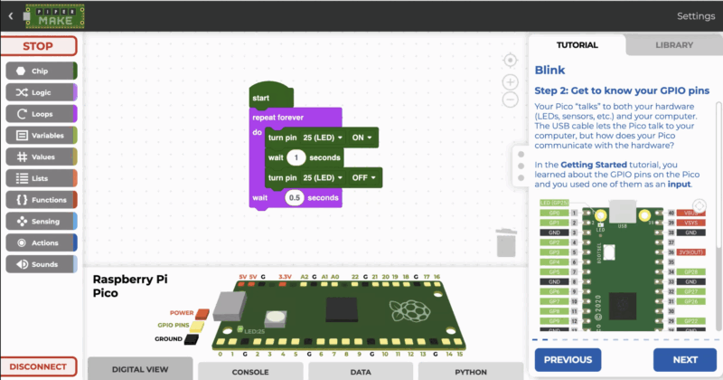 Drag N Drop Coding For Raspberry Pi Pico Raspberry Pi