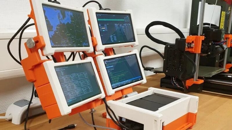 Mega six-screen cyberdeck - Raspberry Pi