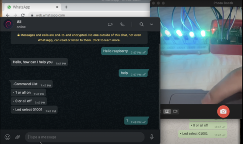 WhatsApp-controlled LEDs - Raspberry Pi