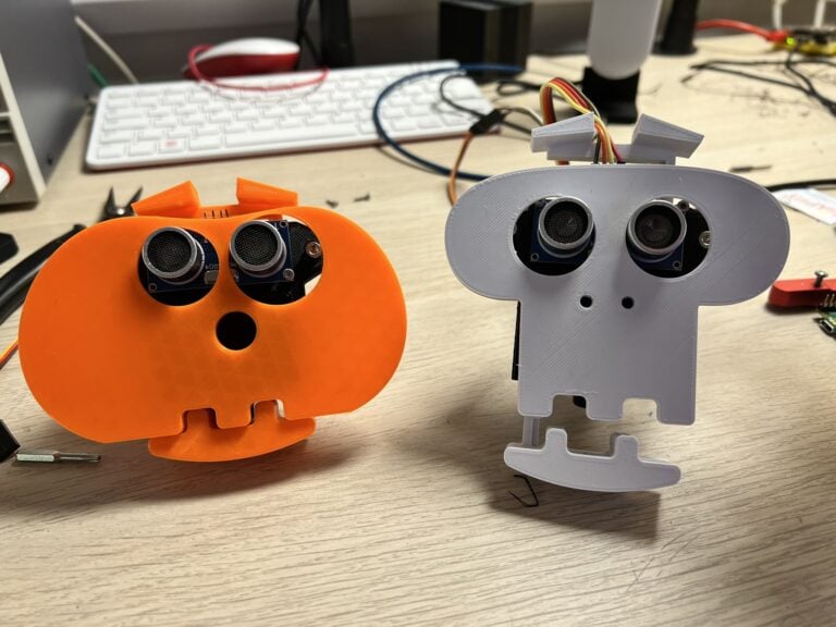 Spooky skeleton and petrified pumpkin robots - Raspberry Pi