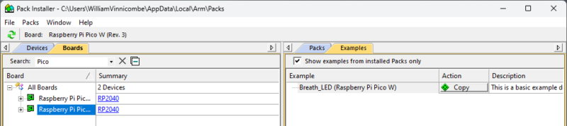 New RP2040 CMSIS Pack - Raspberry Pi