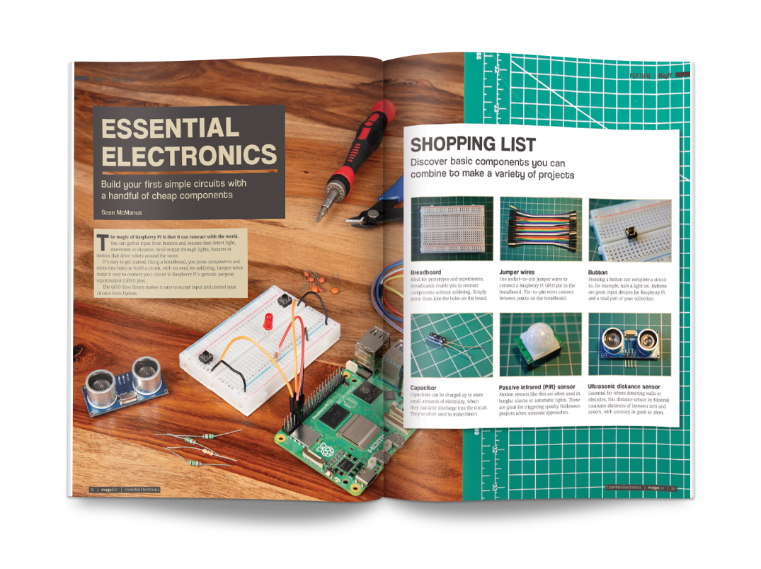 Essential electronics in The MagPi magazine issue #144 — Raspberry Pi ...