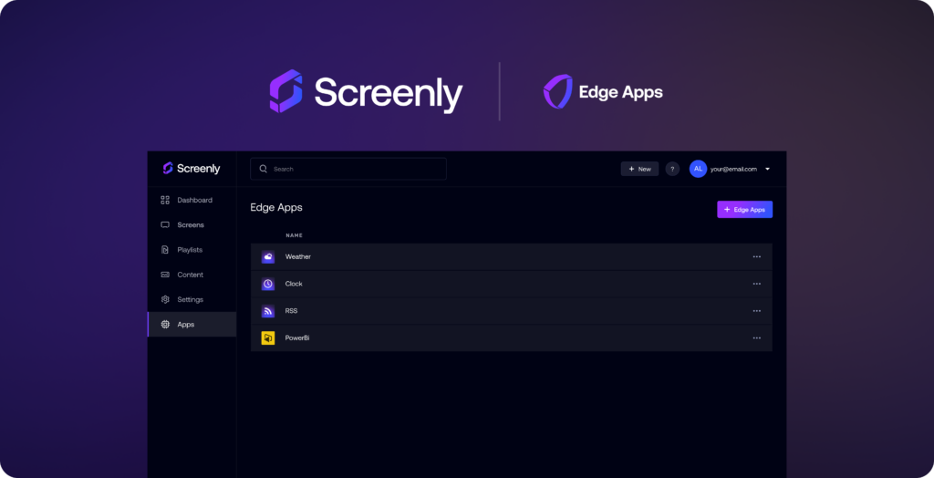 Screenly Edge Apps digital signage applications - Raspberry Pi