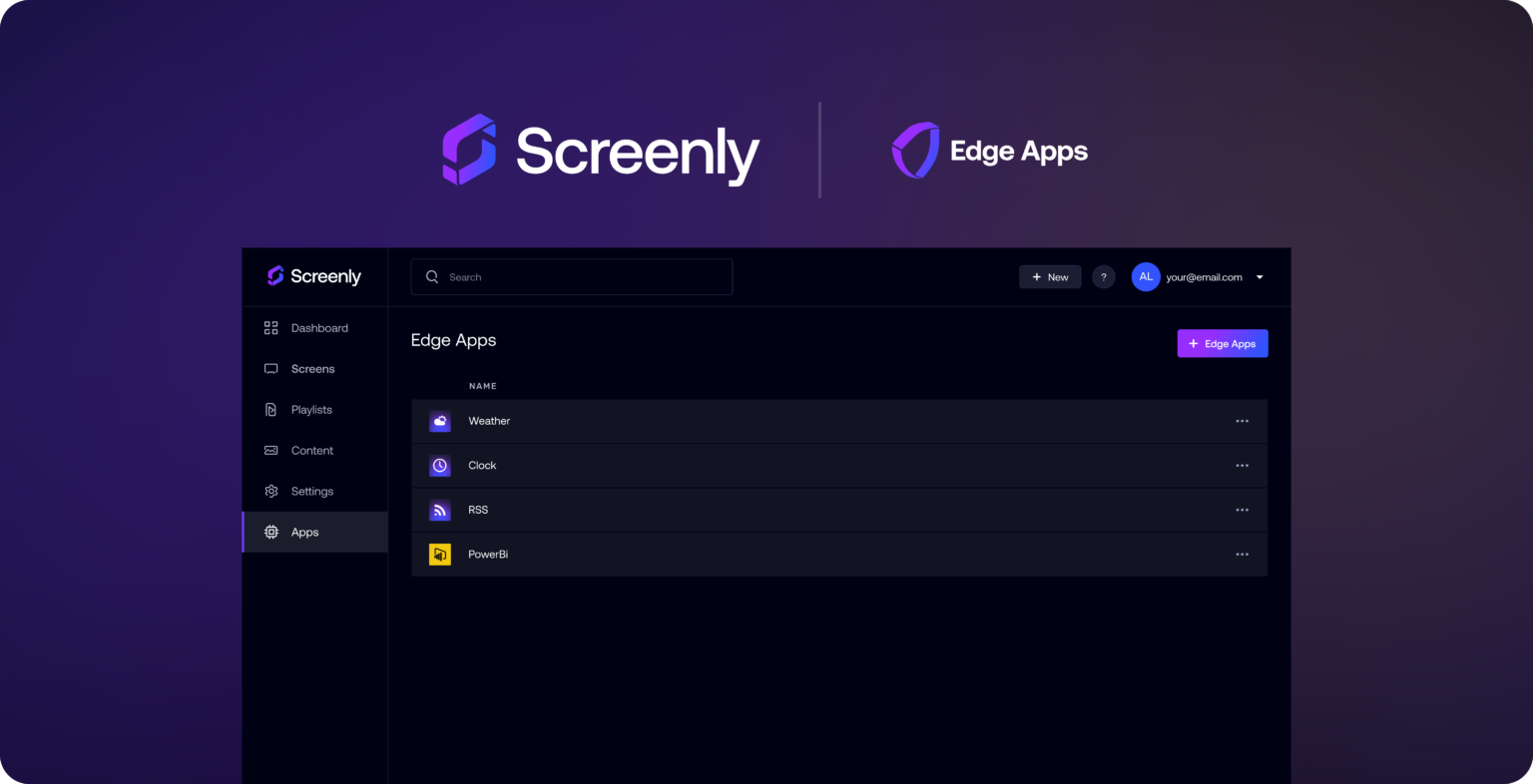 Screenly Edge Apps digital signage applications - Raspberry Pi