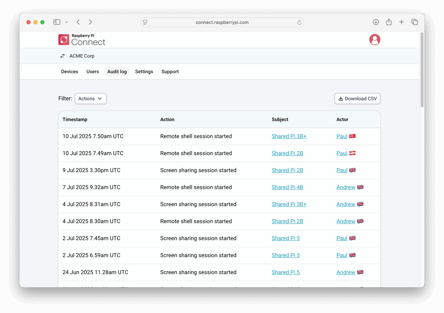 Connect for Organisations: improved audit log for better security - Raspberry Pi